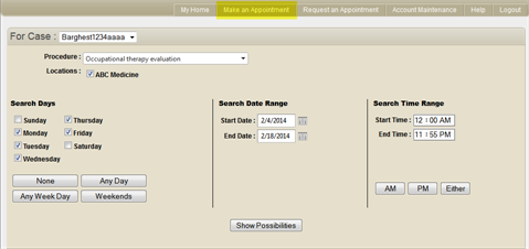 Make an Appointment Procedures